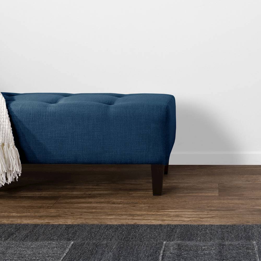 Best Buy: CorLiving Rectangular Ottoman Navy Blue LBT-003-O
