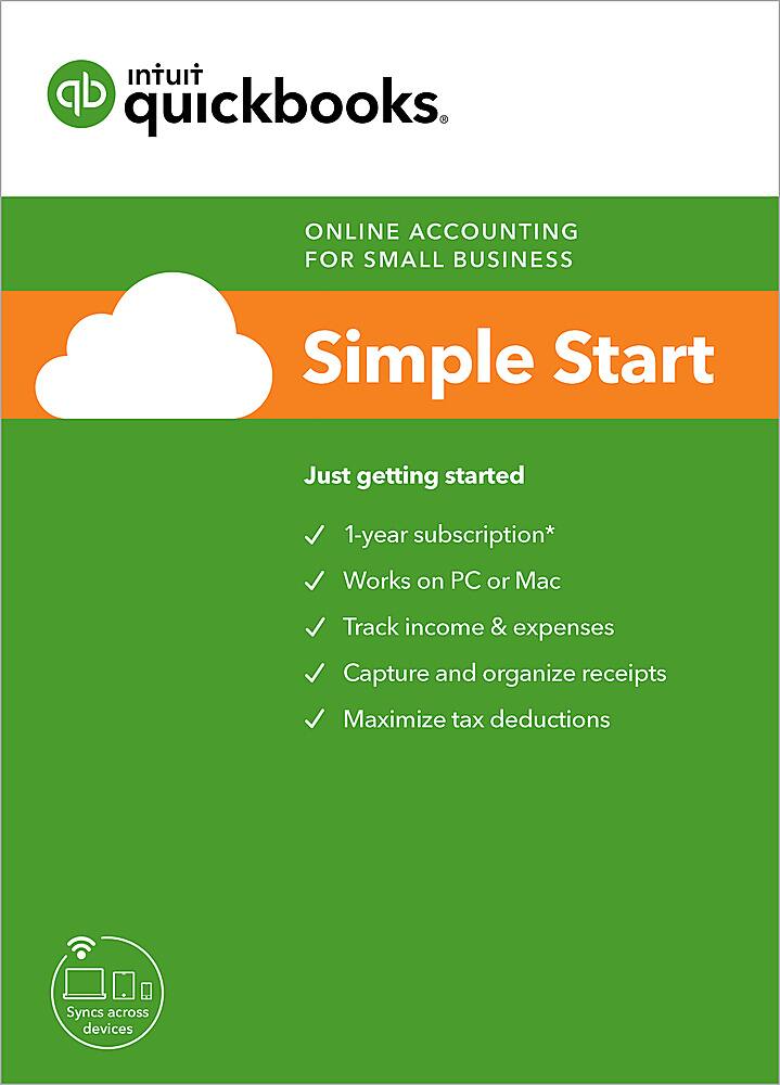 Intuit QuickBooks Online Simple Start 2019 1 Year Subscription Windows, Mac OS INT940800F079 ...