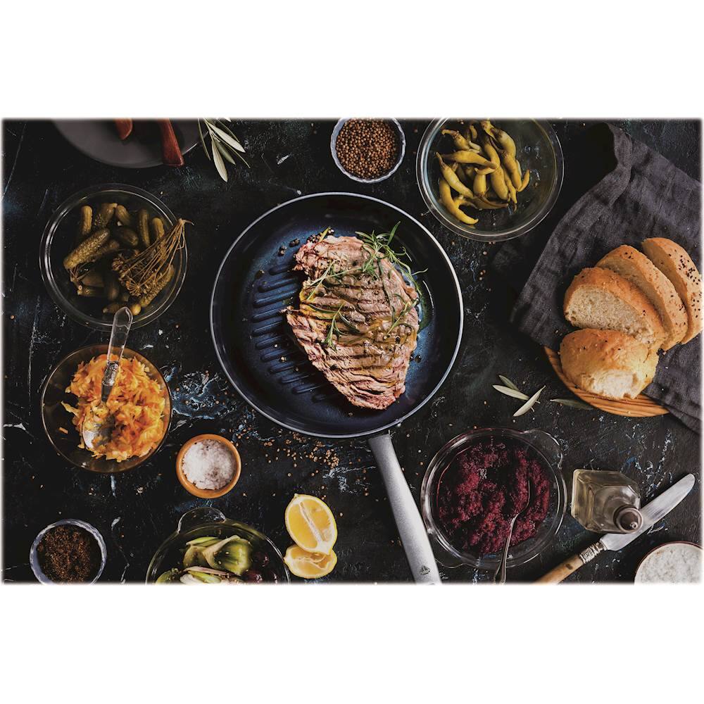 Best Buy: Blue Diamond 11" Round Grill Pan Blue/Silver CC001647-001