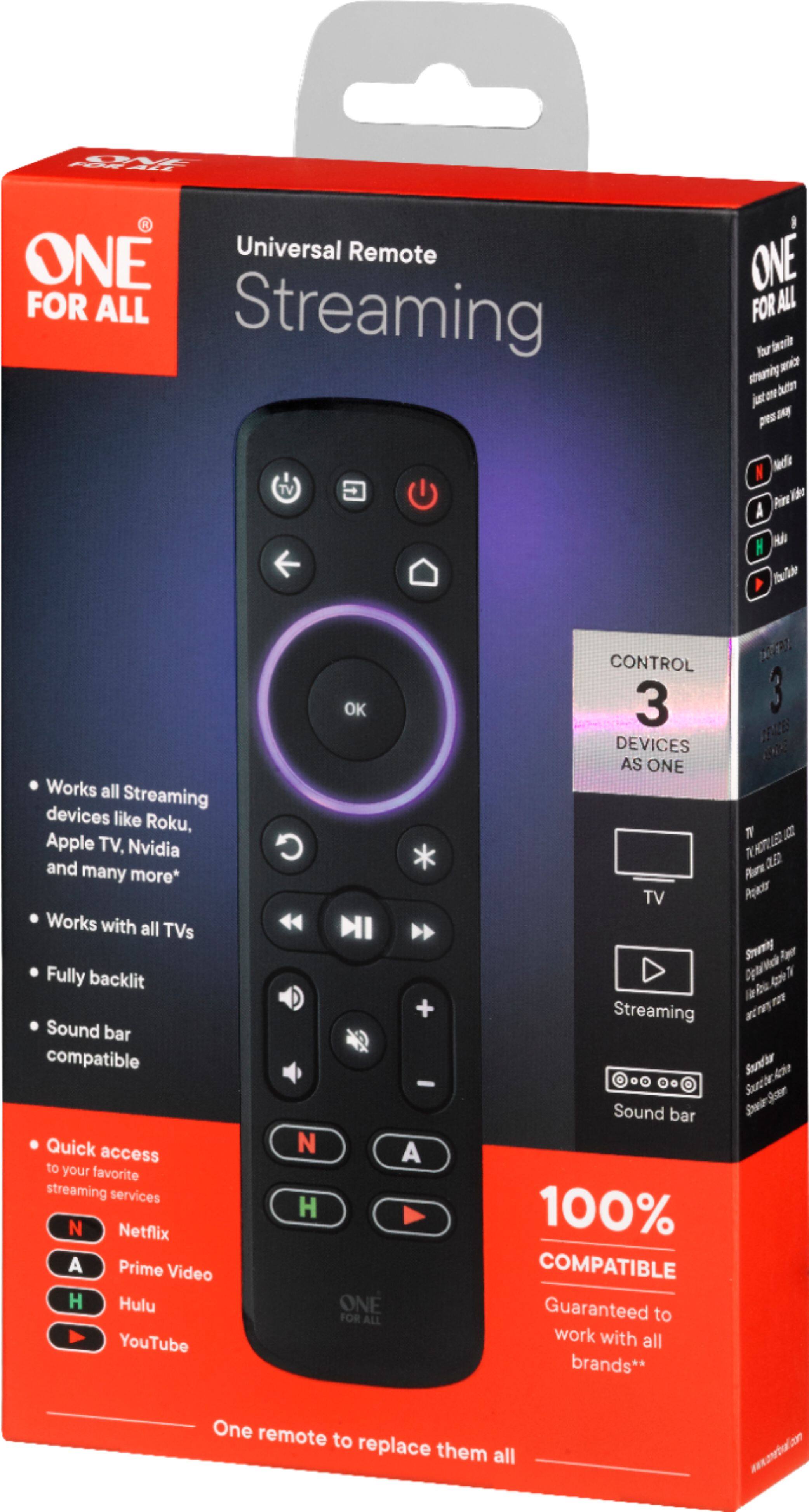 One for All Streamer Remote Black R117935A07-00001 - Best Buy