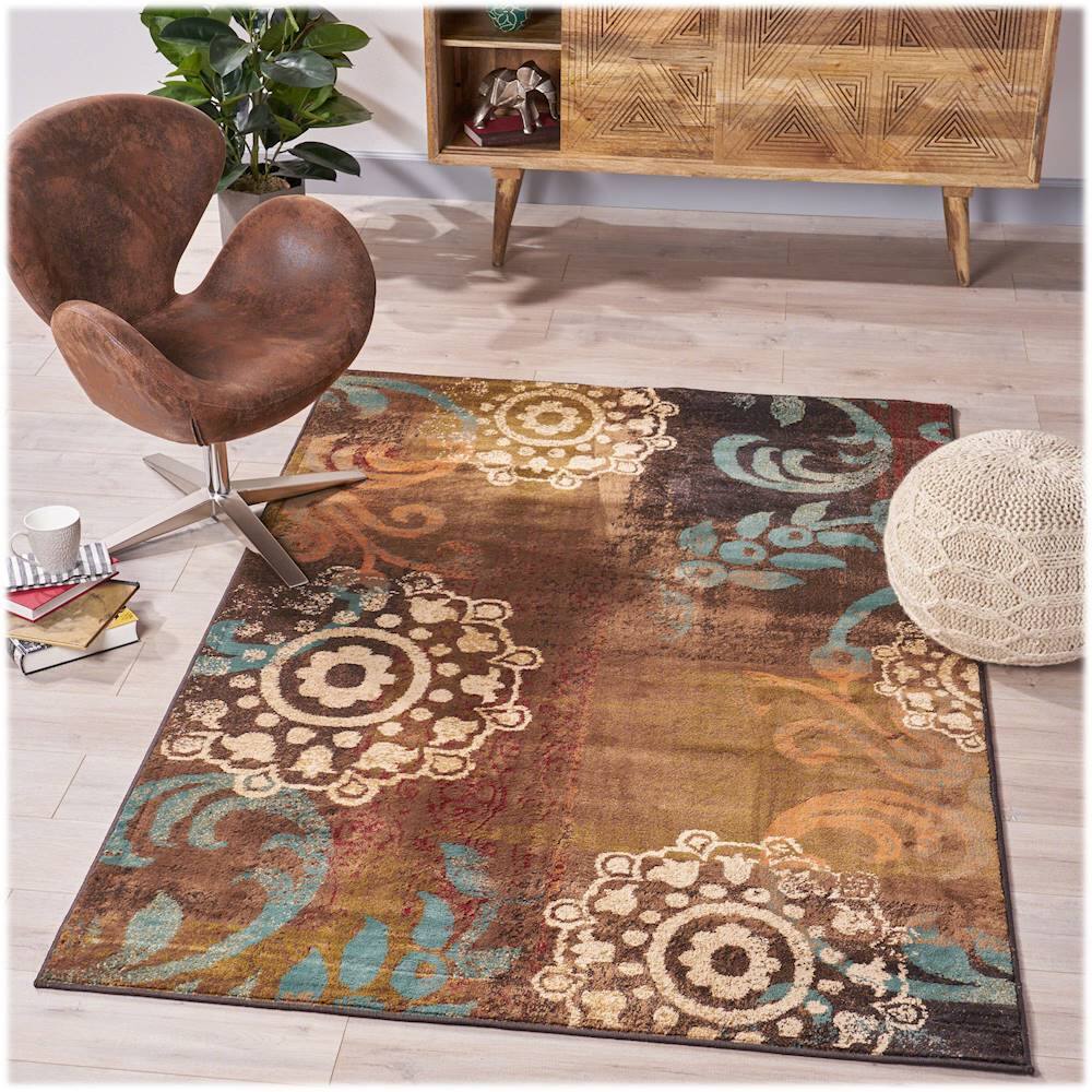 Best Buy: Noble House Frisco Abstract 5' x 7'6" Rug Brown/Multi-Colored ...