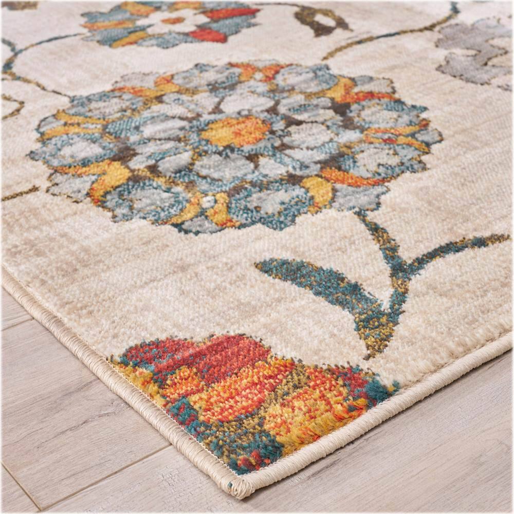 Best Buy: Noble House Bullock Floral 5'3" x 7'6" Rug Ivory/Multi ...