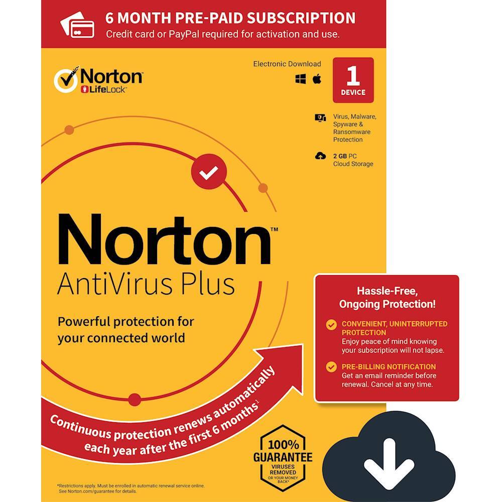 Symantec Norton AntiVirus Plus (1 Device) (6 Month Subscription ...