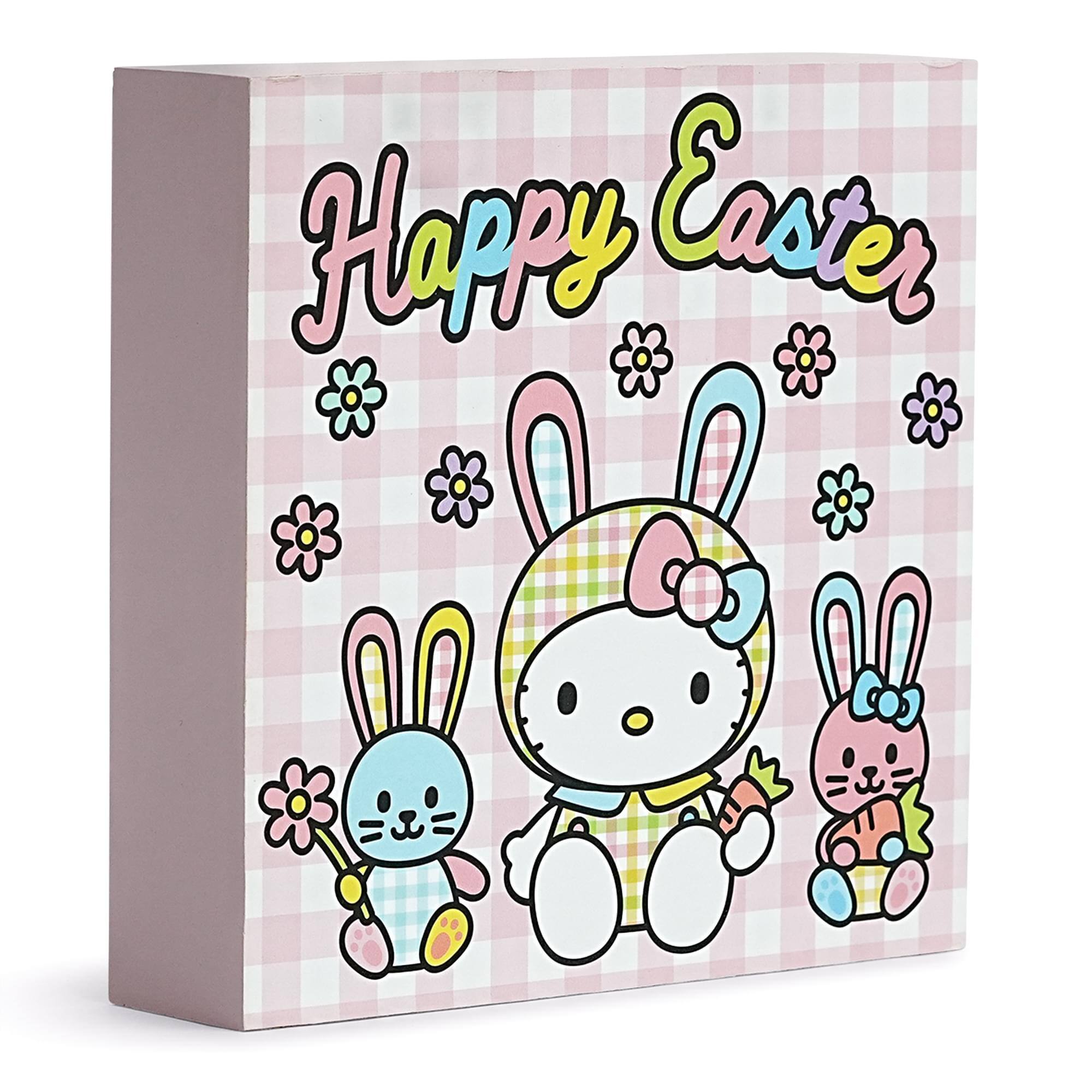 Silver Buffalo Sanrio Hello Kitty "Happy Easter" 6 x 6 Inch Wood Box ...