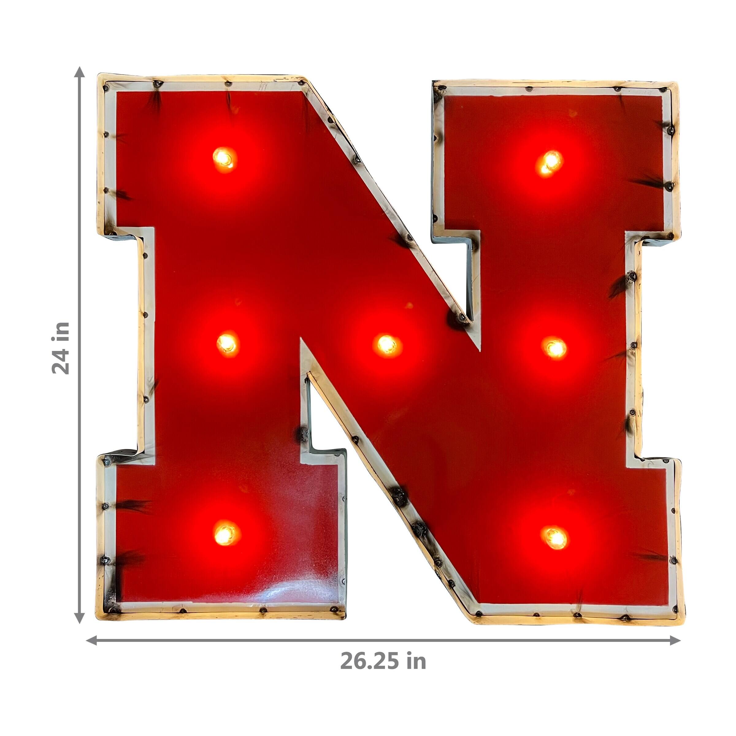 Imperial Nebraska Huskers Logo Lighted Recycled Metal Sign Multicolor ...