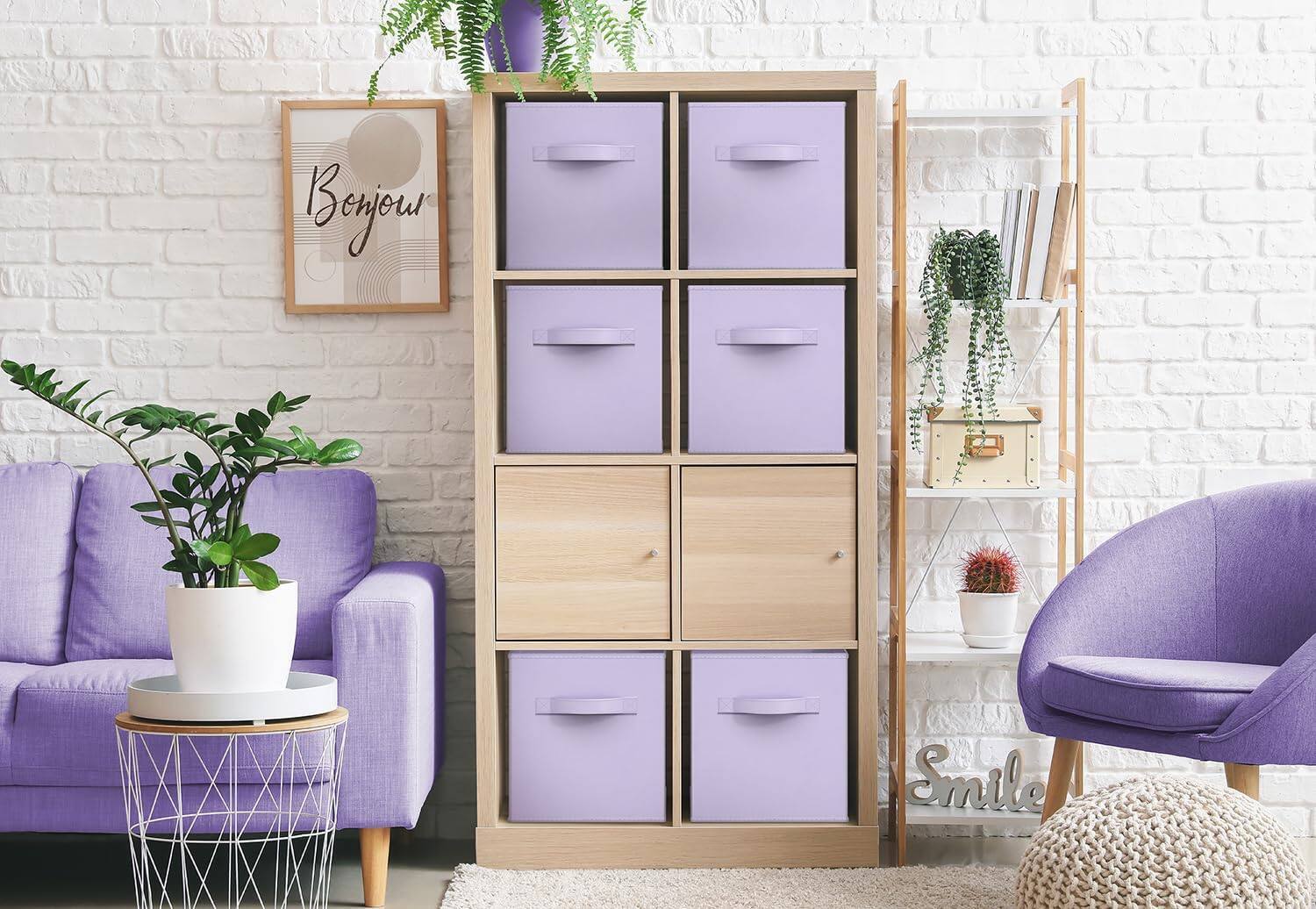 Sorbus Foldable Storage Cubes, 6 Fabric Baskets for Organizing Pantry ...