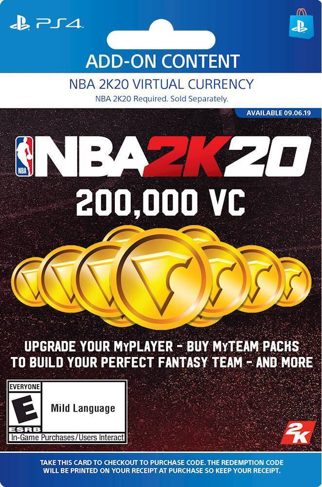 NBA 2K20 200,000 Virtual Currency PlayStation 4 [Digital] DIGITAL ITEM ...