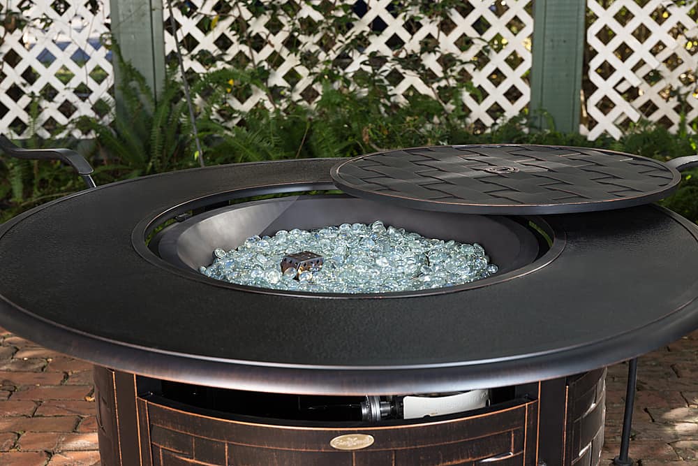 Best Buy: Fire Sense Armstrong Round Aluminum LPG Fire Pit Antique ...
