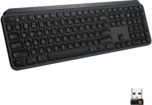 Logitech MX Keys Advanced Full-Size Wireless Bluetooth Scissor Keyboard ...
