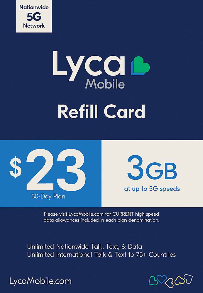 Lycamobile $23 Prepaid Payment Code Blue [Digital] LYCAMOBILE $23 ...