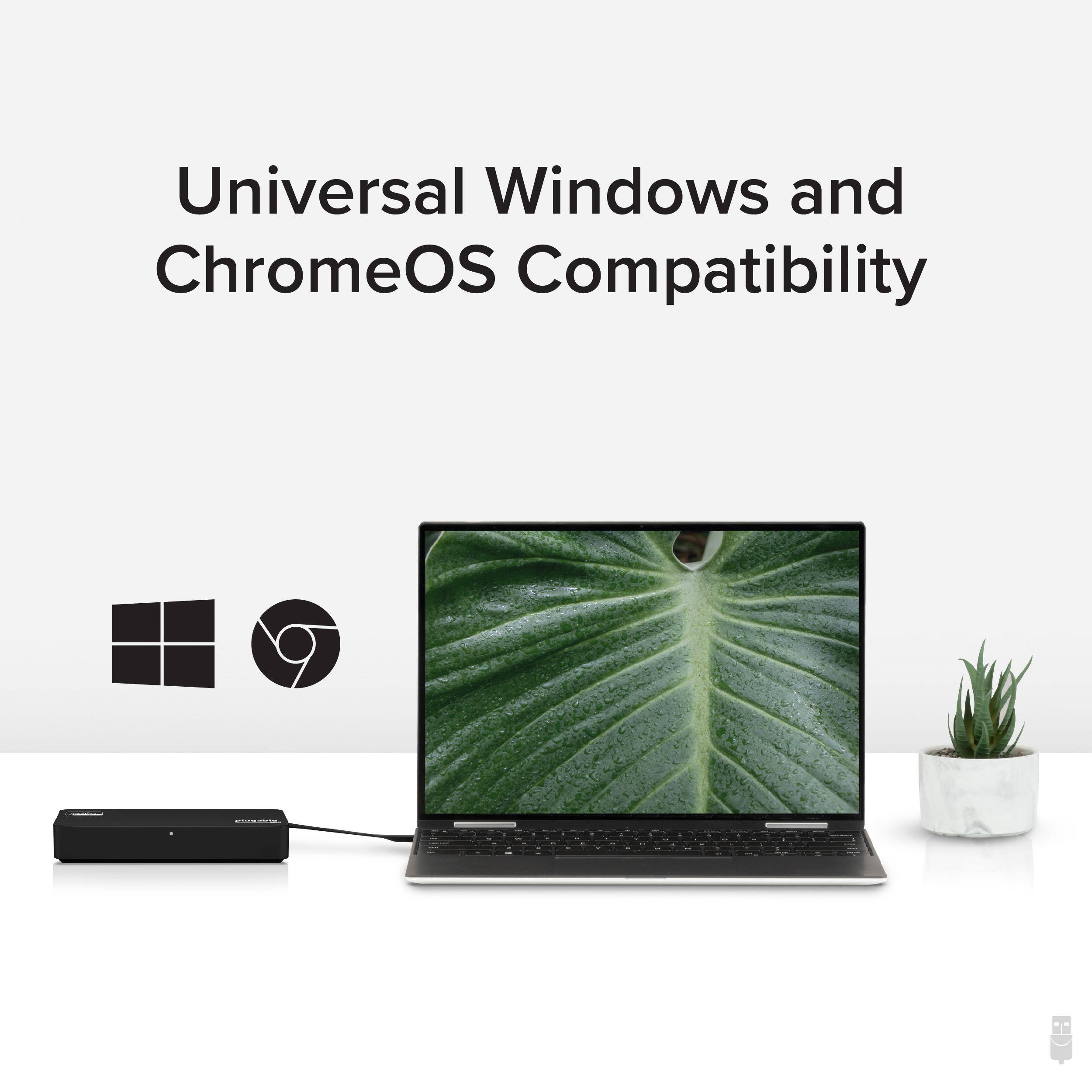 Plugable 4K DisplayPort and HDMI Dual Monitor Adapter for USB 3.0 and USB C, Compatible with ...