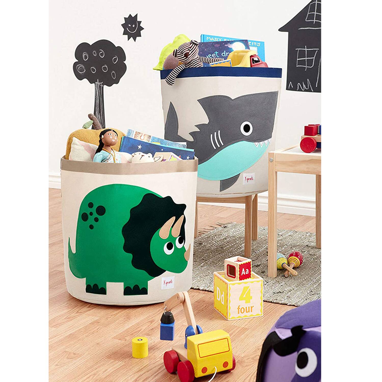 Best Buy: 3 Sprouts Canvas Storage Bin Laundry and Toy Basket for Baby ...