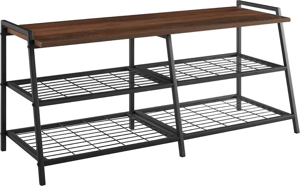 Walker Edison Industrial Modern Entryway Shoe Rack Bench BB42ARLODW ...