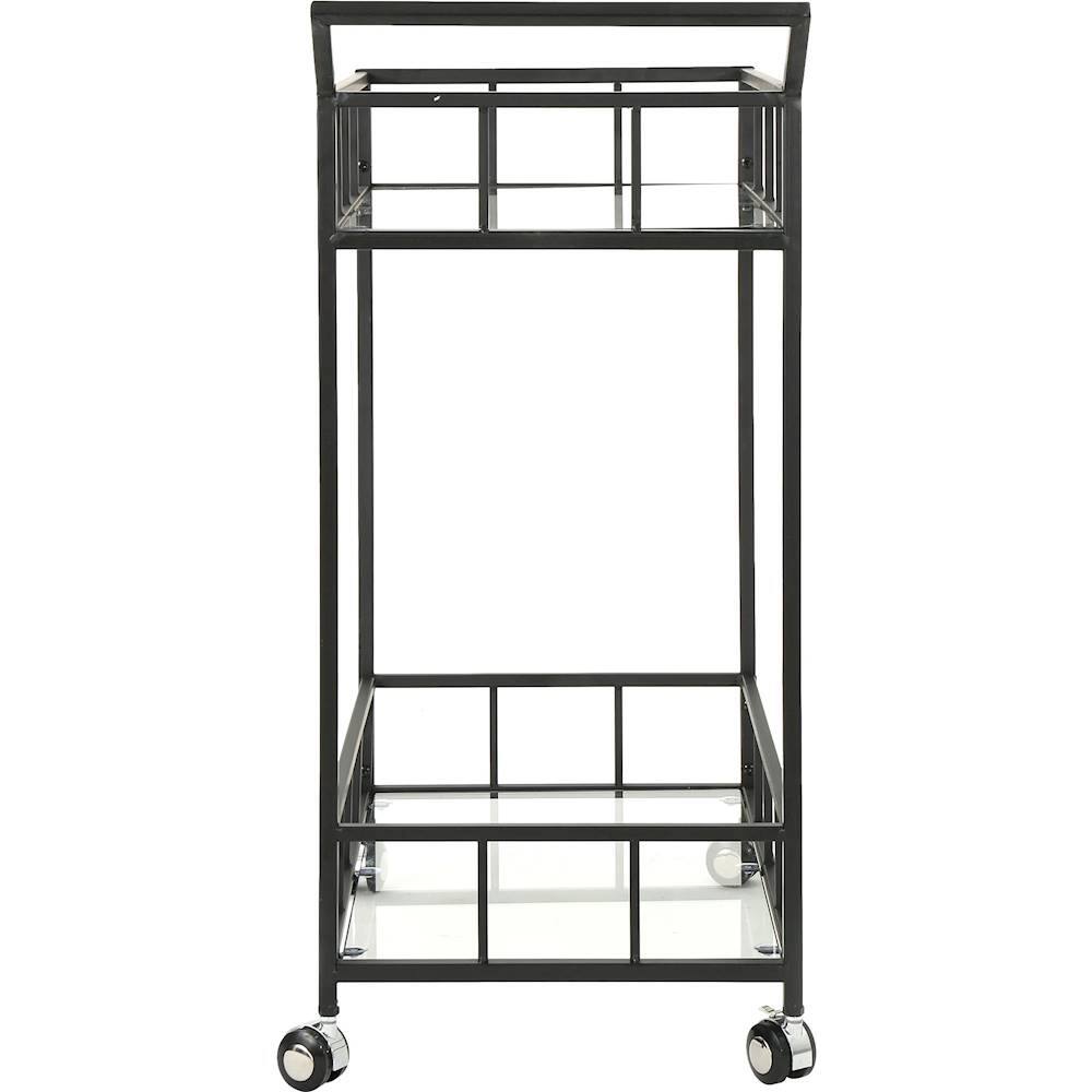 Customer Reviews: Noble House Fowler Tempered Glass and Iron Bar Cart ...
