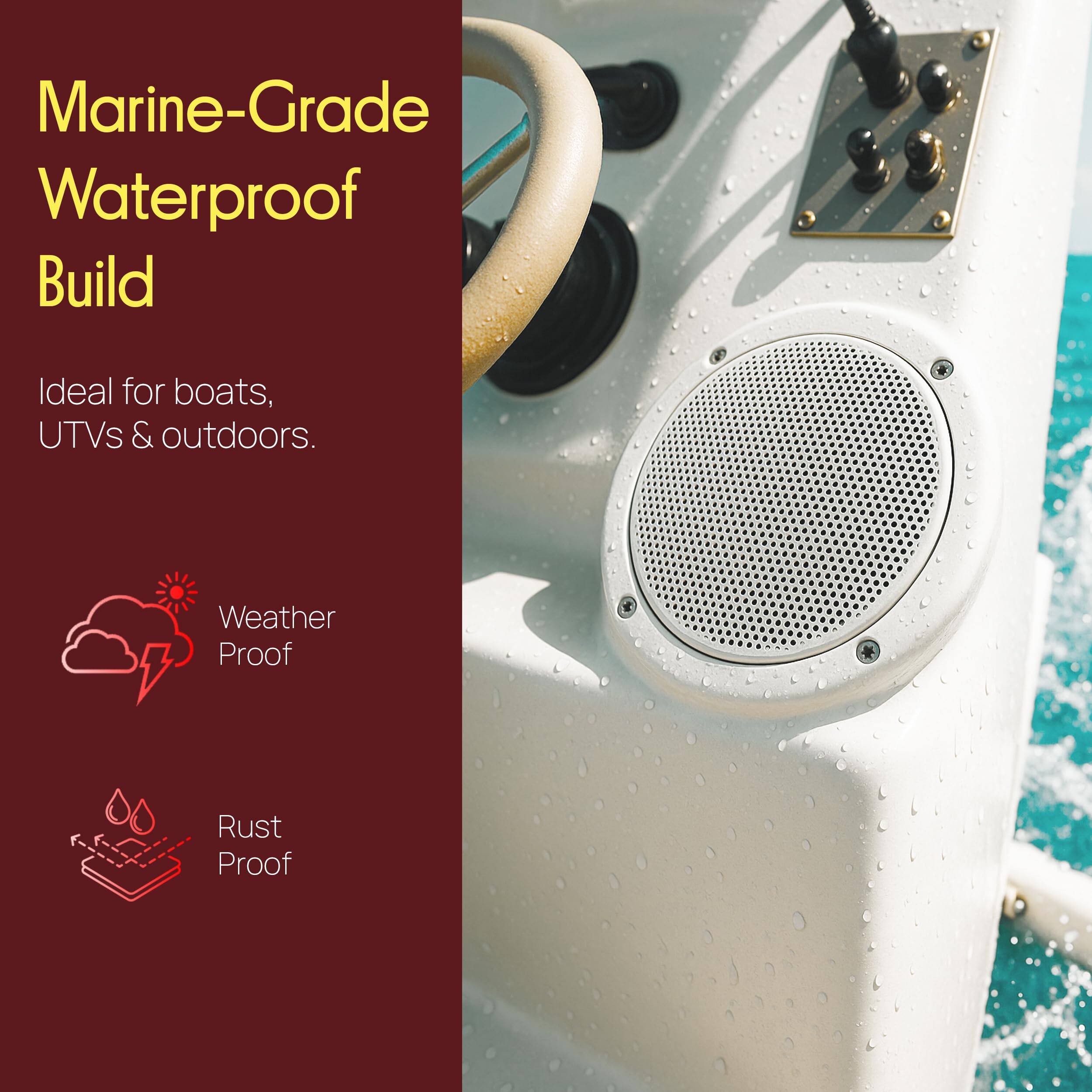 Pyramid MDC6 5.25” Dual Waterproof Marine Speakers, 100W Outdoor Car ...