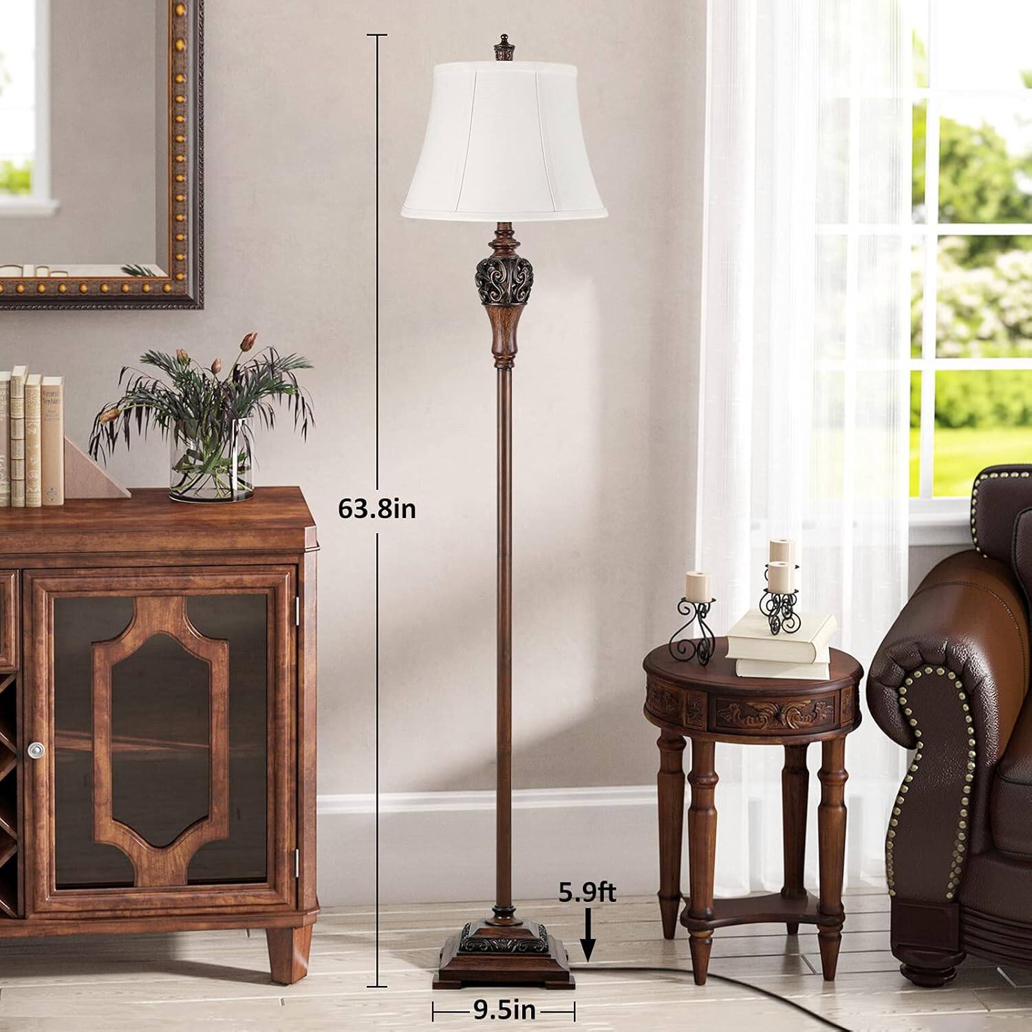 Nordic Hygge Vintage Floor Lamp for Living Room, Traditional Tall ...