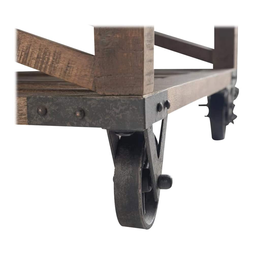 Best Buy: Simpli Home Harding Square Industrial Mango Wood Coffee Table ...