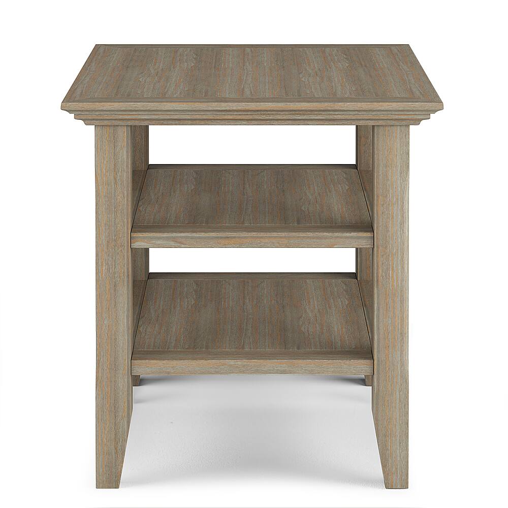 Simpli Home Acadian SOLID WOOD 19 inch Wide Square Transitional End Table in Distressed Grey ...