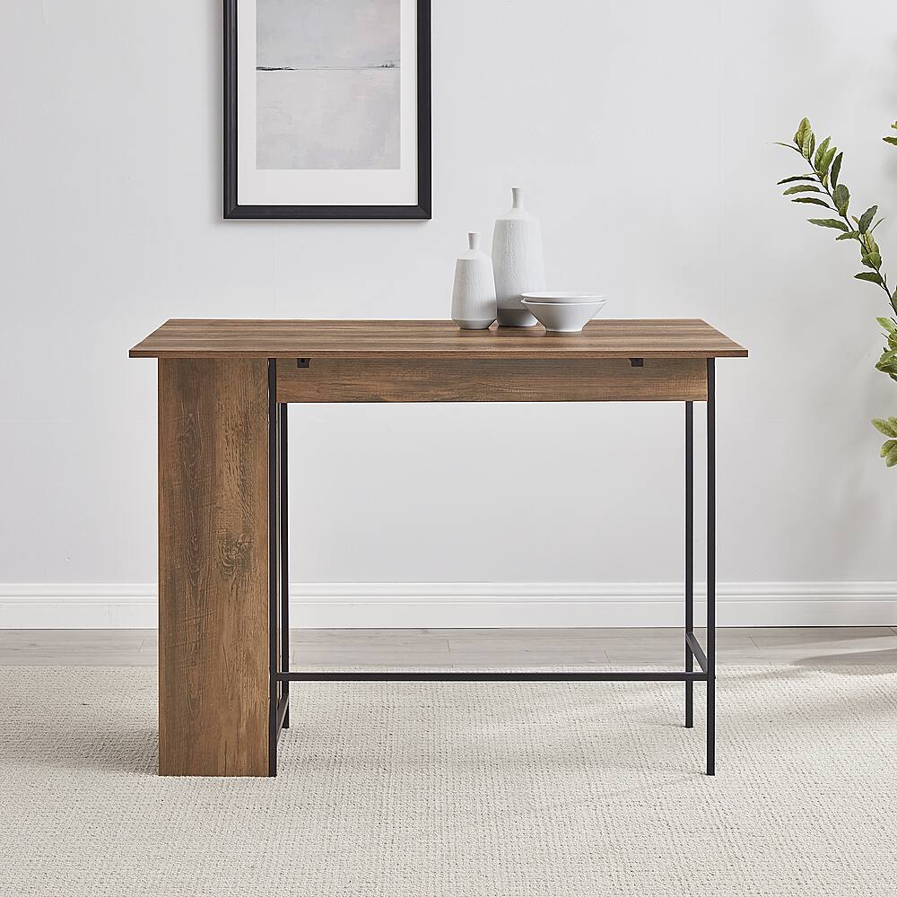 Best Buy: Walker Edison Rectangular Drop Leaf Counter Table Reclaimed ...