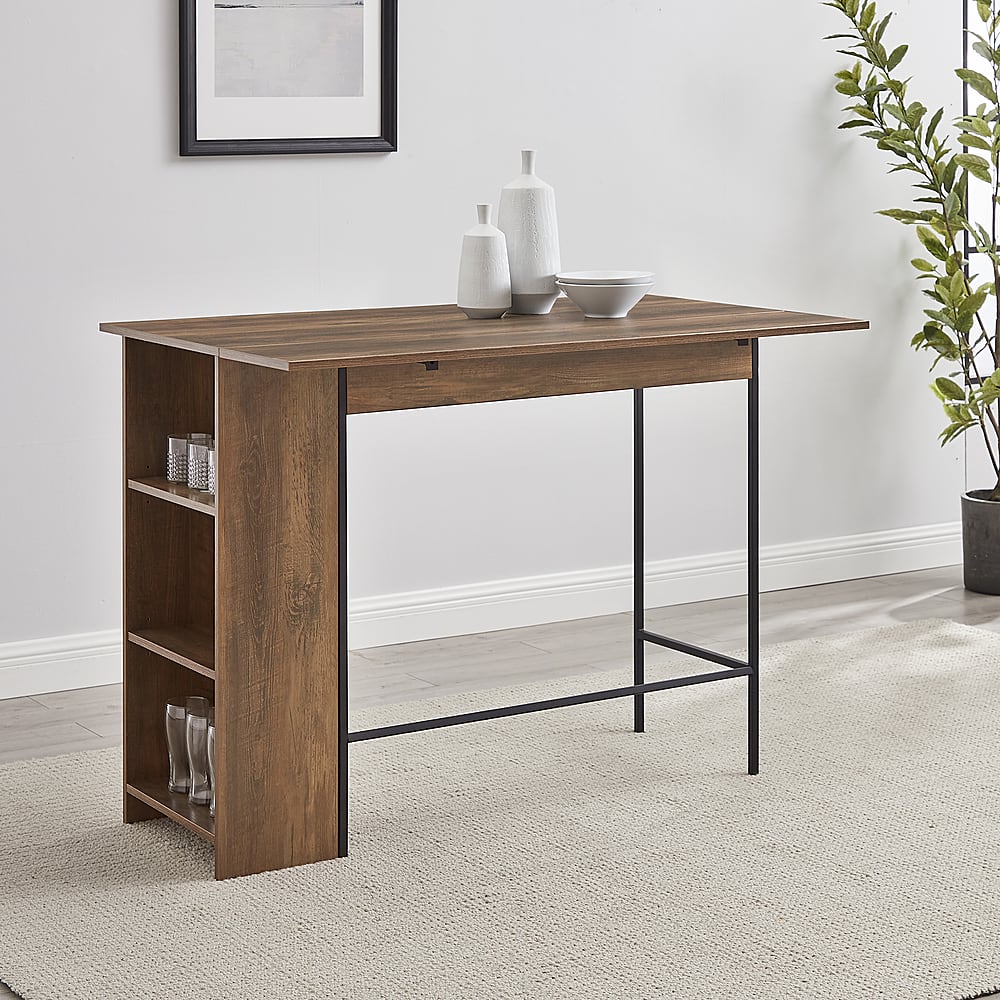 Best Buy: Walker Edison Rectangular Drop Leaf Counter Table Reclaimed ...