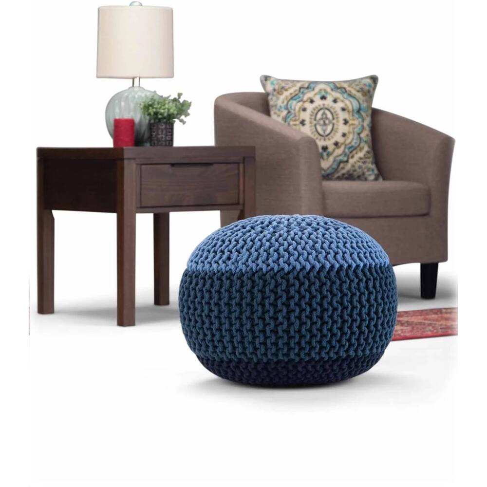 Best Buy: Simpli Home Nikki Round Contemporary Polystyrene/Knitted ...