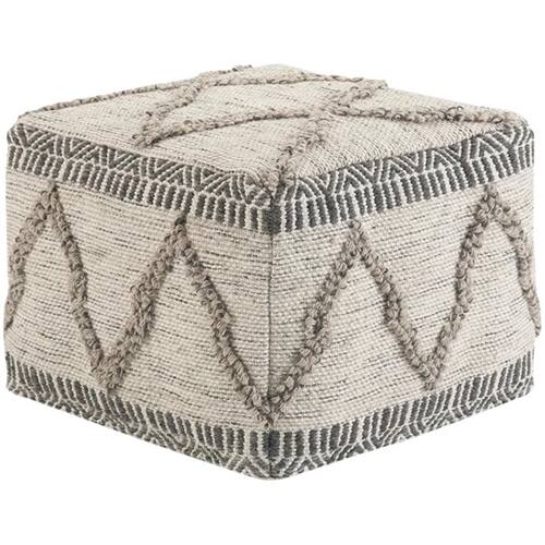Simpli Home Sweeney Square Contemporary Polystyrene/Cotton Pouf Gray AXCPF-64 - Best Buy