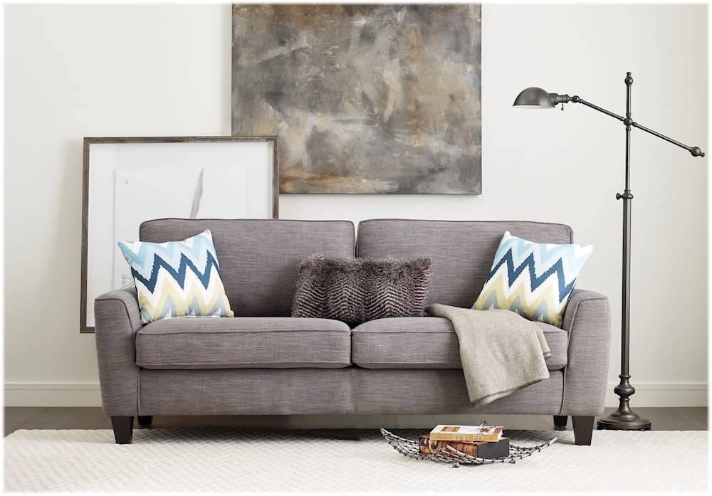 Best Buy: Serta Astoria 3-Seat Fabric Sofa Light Gray UPH200078