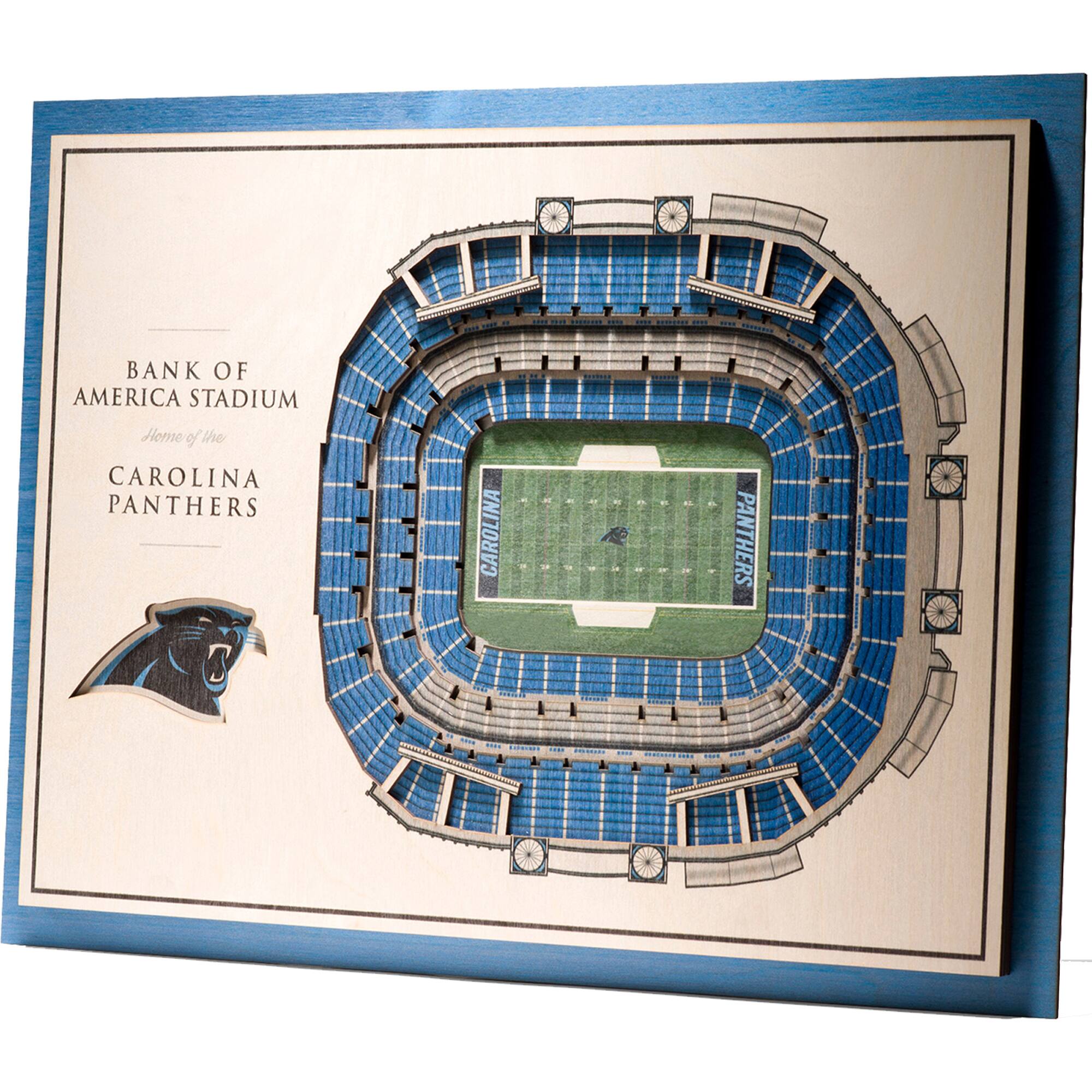 YouTheFan Carolina Panthers 17'' x 13'' 5 Layer StadiumViews 3D Wall ...