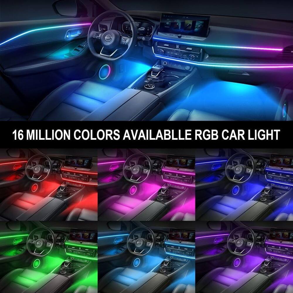PARKER SLATER Dreamcolor Car LED Strip Lights, 6 in 1 RGB Ambient ...