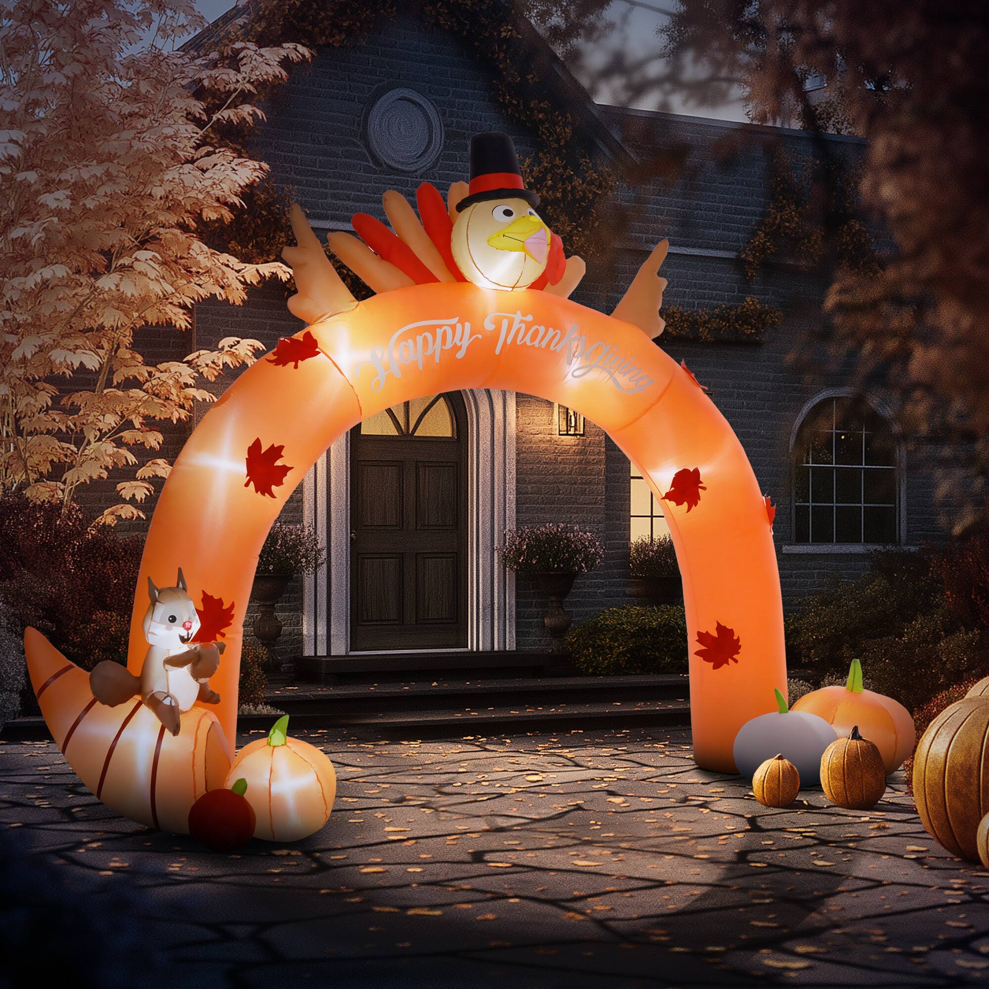 Outsunny 9.7ft Thanksgiving Inflatables Turkey Archway Outdoor ...