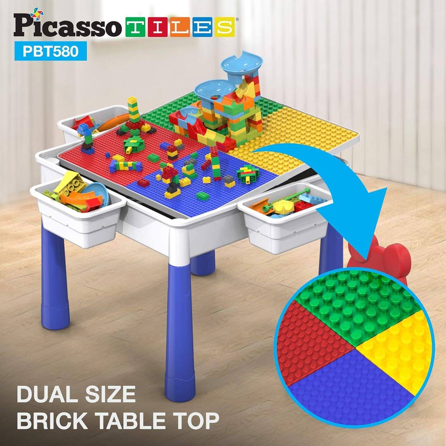 PicassoTiles PICASSO TILES Bricks Building Blocks with Marble Run ...