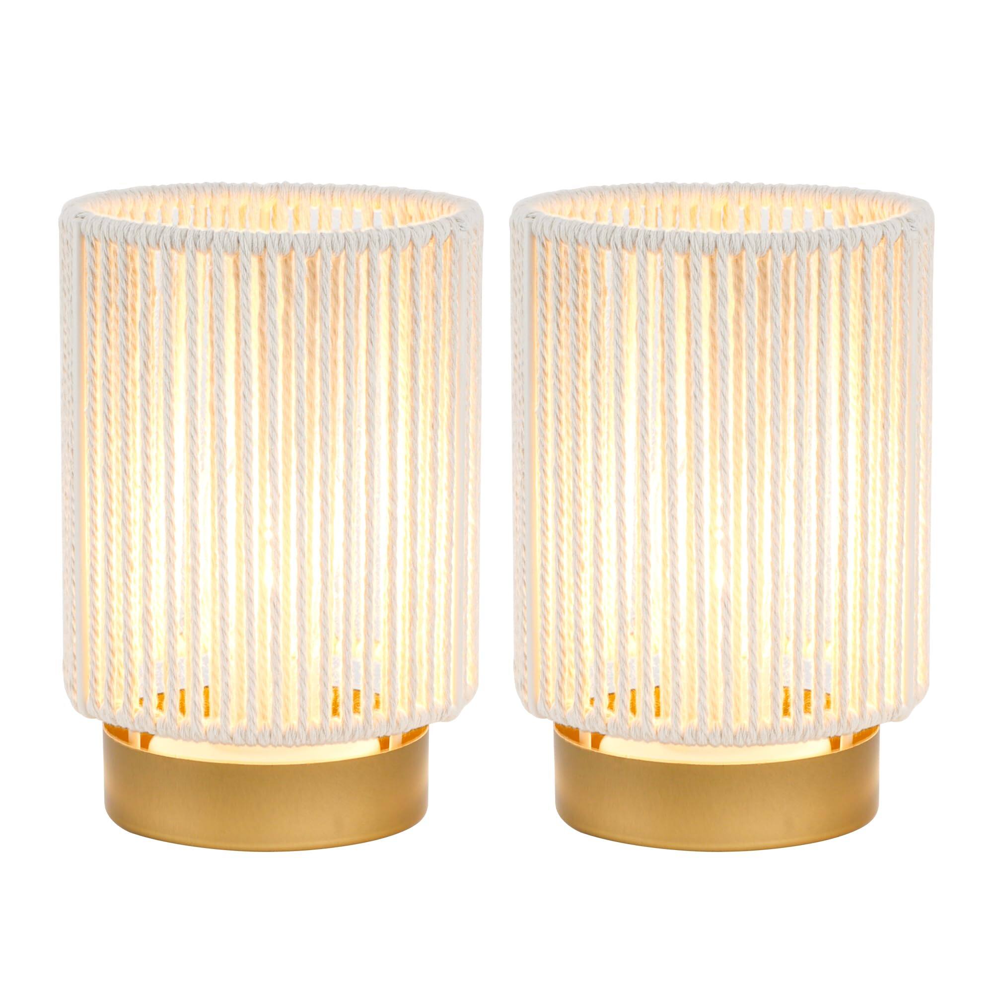 TECH SAFARI Set Of Braided Cotton Rope Table Lamp Tall Operated With ...