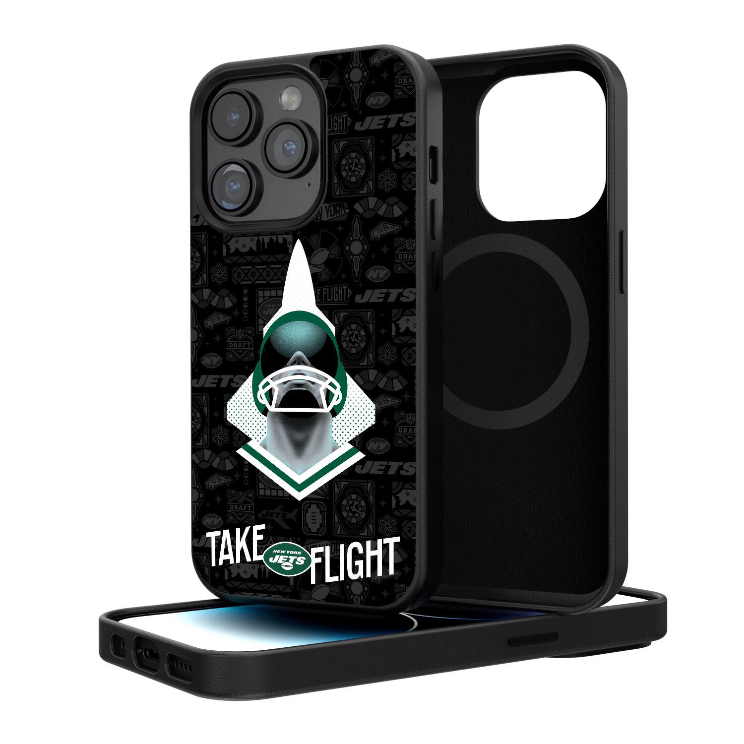 Keyscaper NFL New York Jets iPhone Magnetic Bump Case 14 Plus Black ...