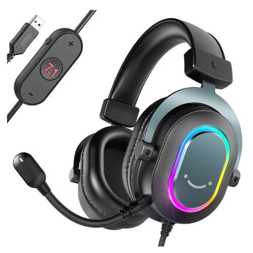 FIFINE AmpliGame H6 Gaming Headset – USB Wired, 7.1 Surround Sound, RGB ...