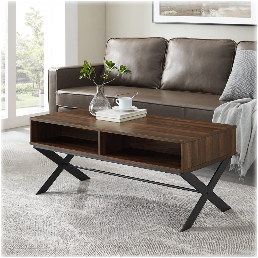 Best Buy: Walker Edison Metal and Wood Modern MDF/Durable Laminate ...