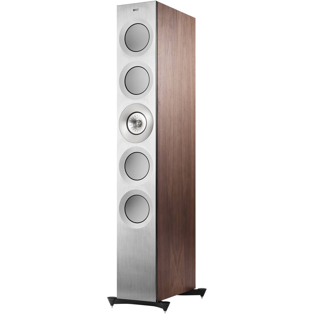 KEF Reference Quad 6 1/2" Passive 3 Way Floor Speakers (Each) Silver Satin/Walnut REF5SLW - Best Buy