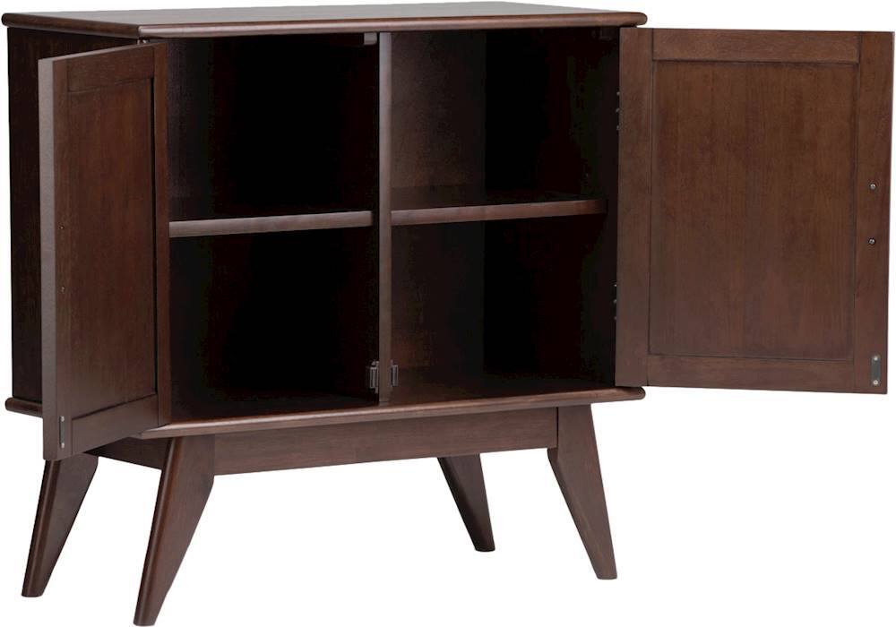Simpli Home Draper Mid Century Modern Rubberwood Low Storage Cabinet ...