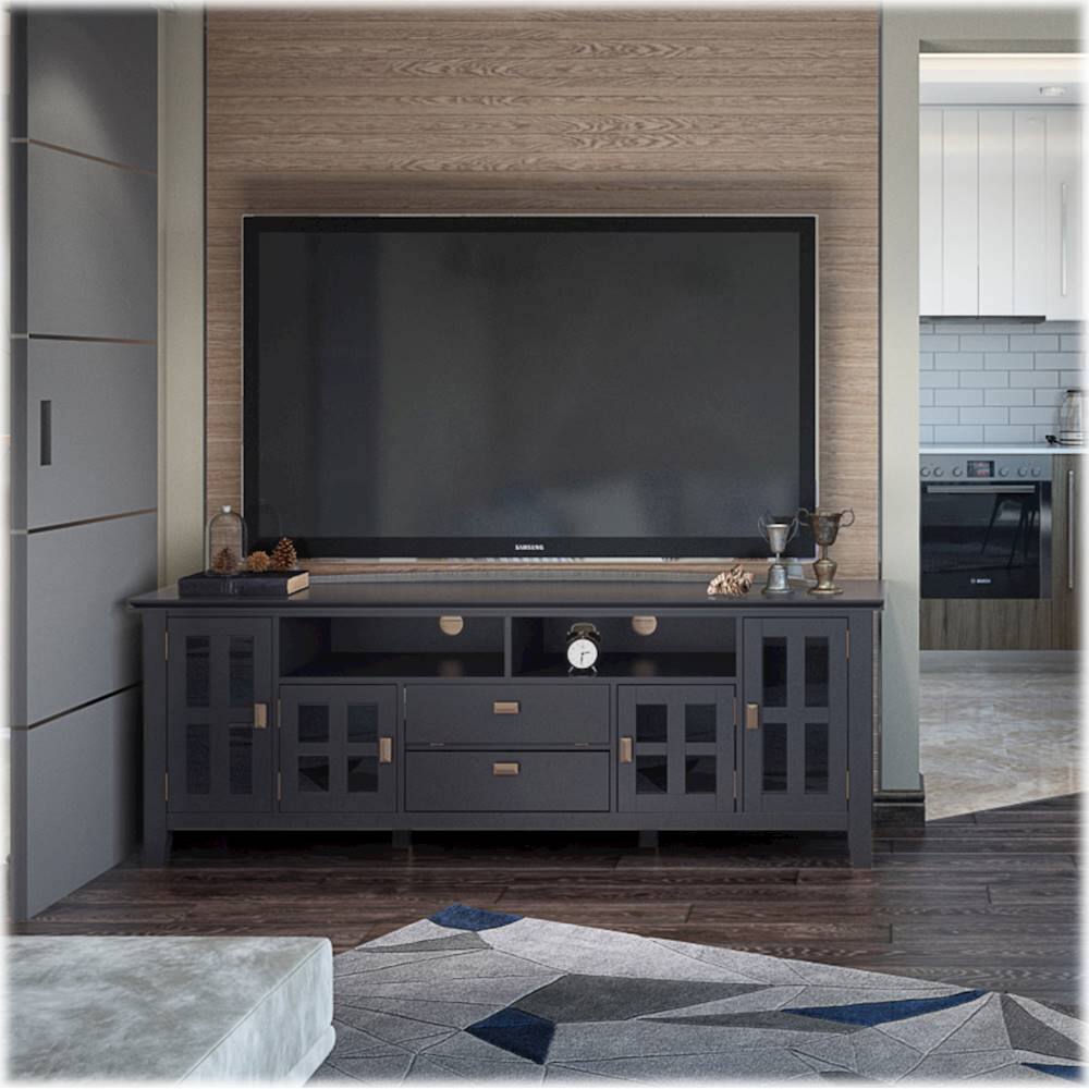 Simpli Home Artisan Solid Wood 72 inch Wide Transitional TV Media Stand ...