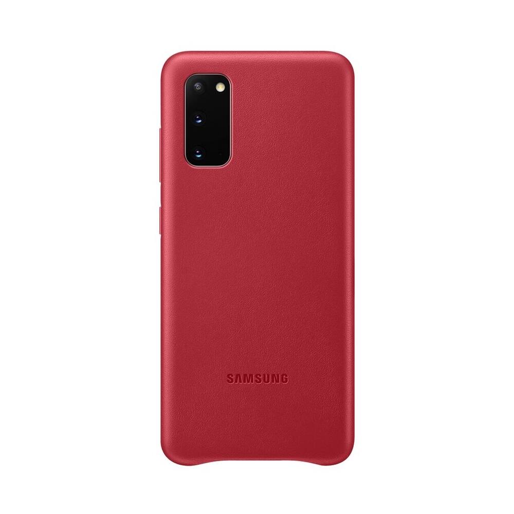 Best Buy: Samsung Leather Cover Case for Galaxy S20 and S20 5G Red ...