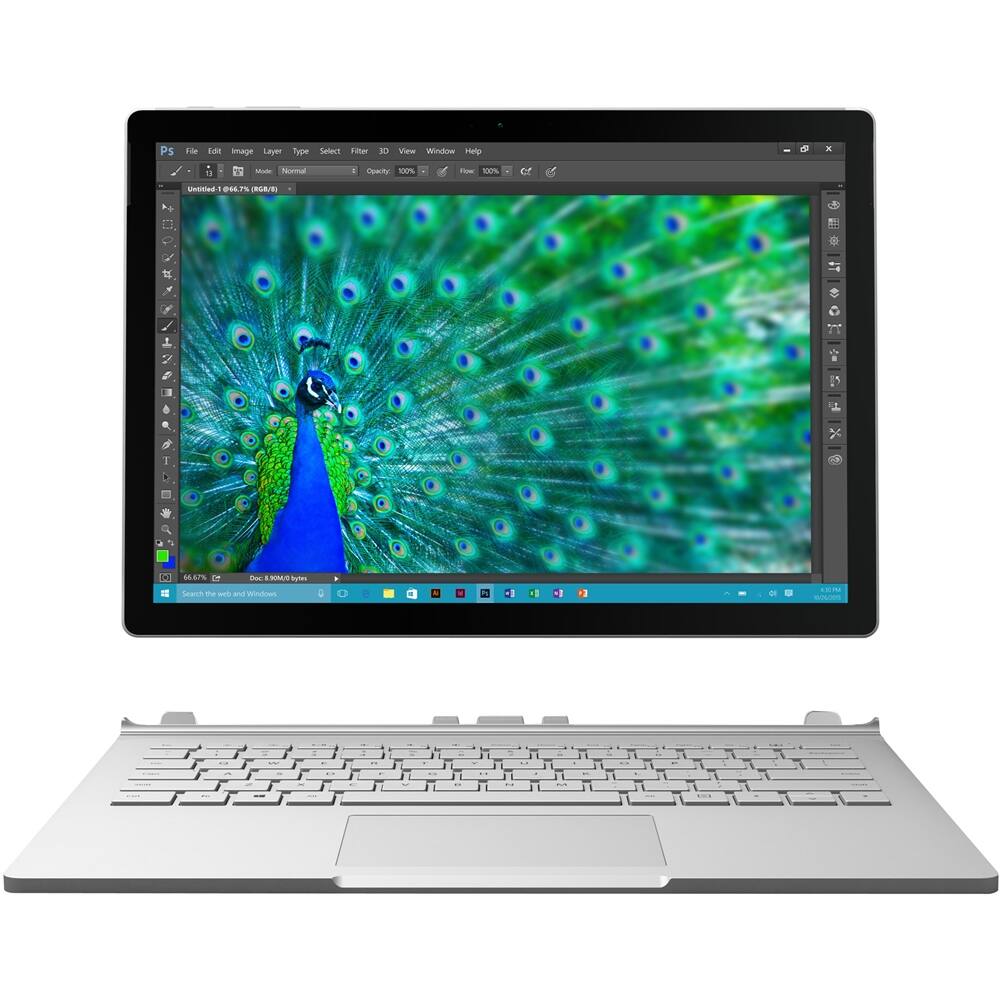 Microsoft Refurbished Surface Book 13.5" 512GB With Keyboard Silver LCN ...