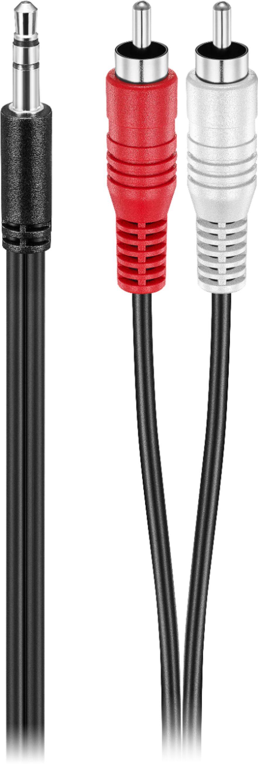 Insignia™ 6' 3.5 mm to Stereo Audio RCA Cable Black NS-POY35062 - Best Buy