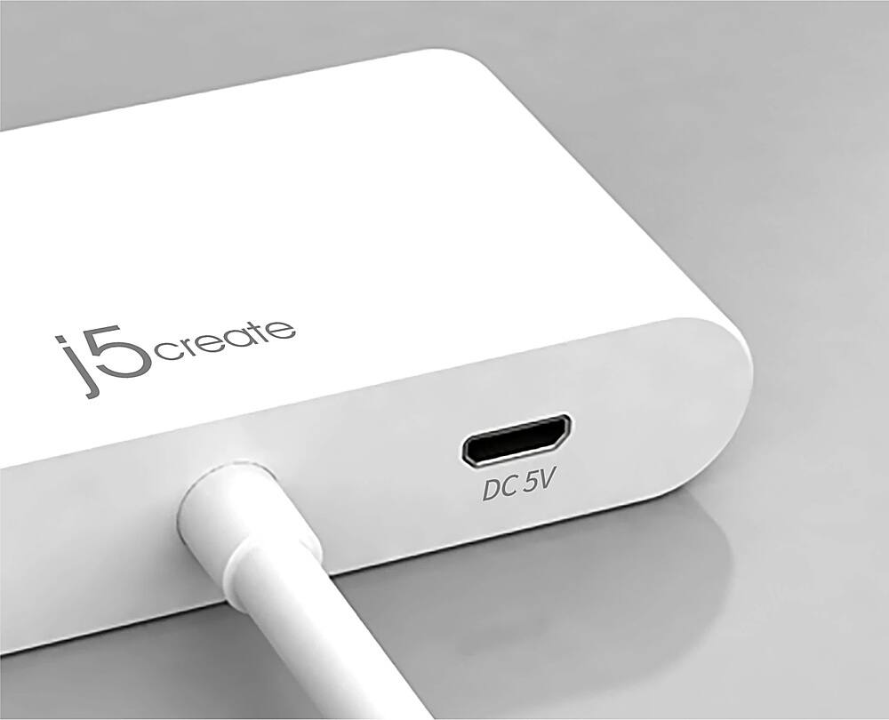Best Buy: j5create mini DisplayPort to Dual DisplayPort Adapter White ...