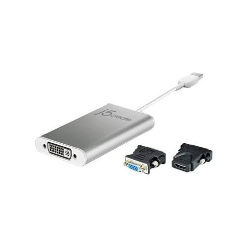 Best Buy: j5create 5.1" USB Type A-to-DVI Cable Silver JUA230U