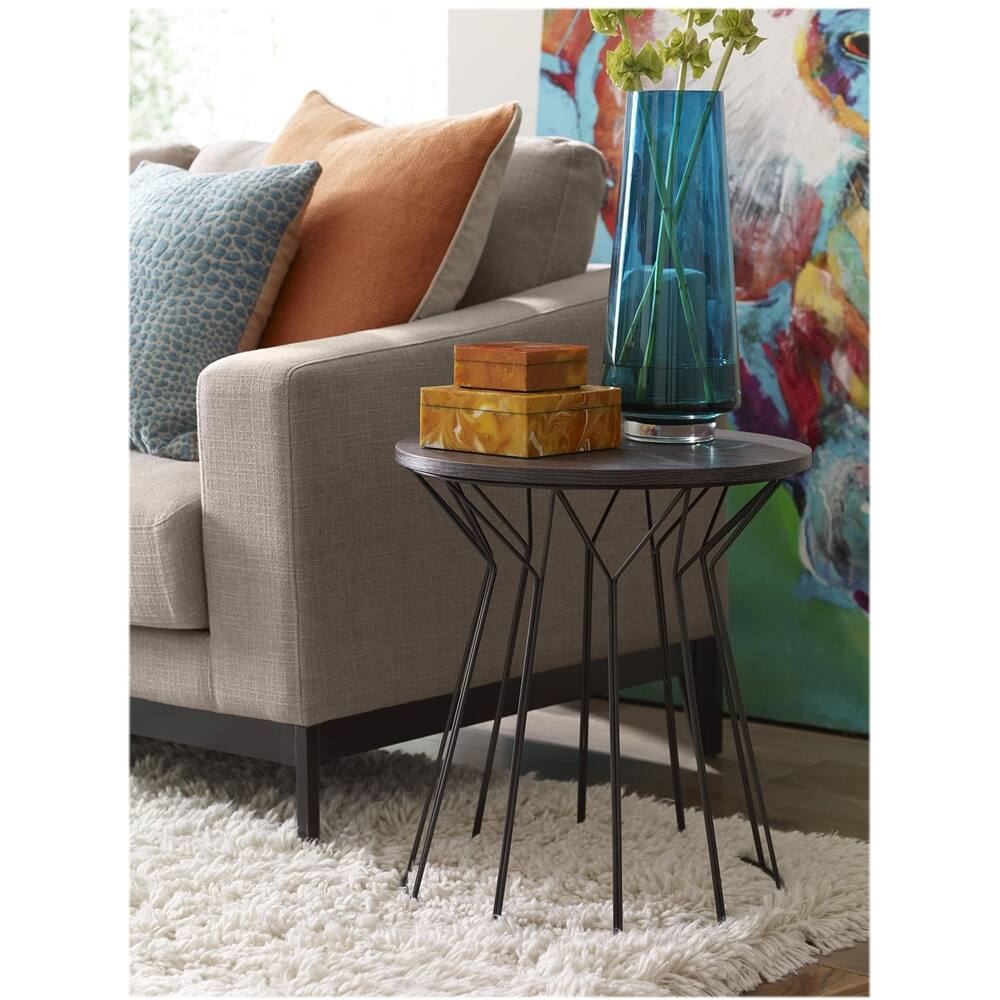 Elle Decor Fleur Modern MDF/Veneer Side Table Black FCTFLEBLKS01 - Best Buy