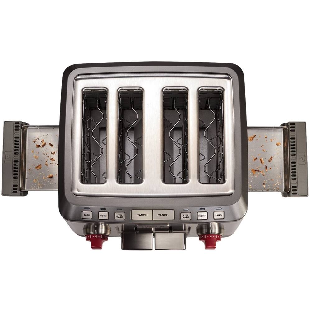 Best Buy: Wolf Gourmet 4-Slice Wide-Slot Toaster Stainless Steel/Red ...
