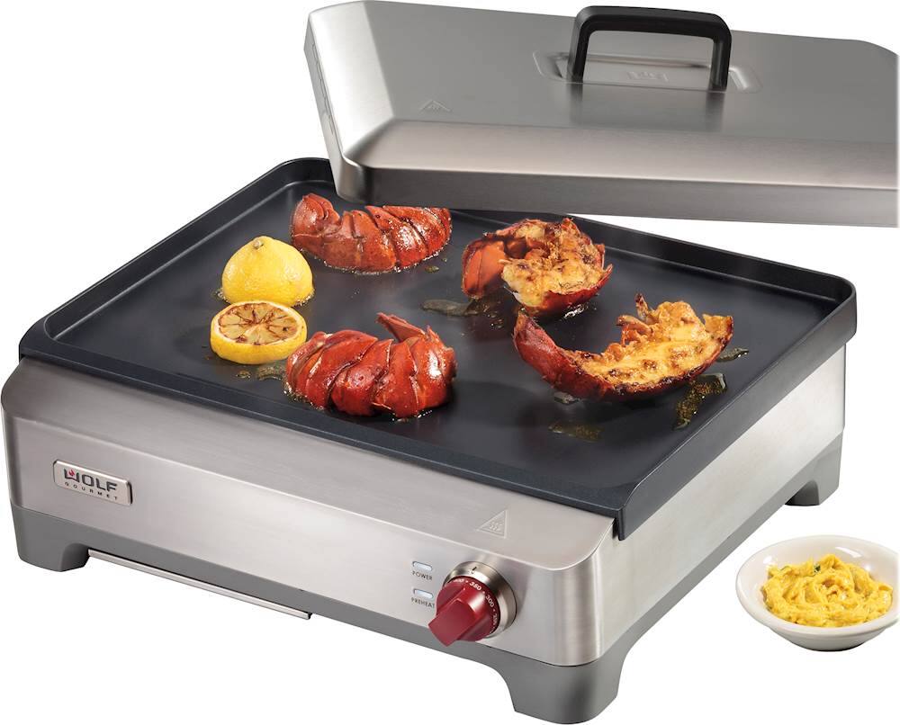 Wolf Gourmet Precision Griddle with Lid Stainless Steel WGGR100S - Open ...