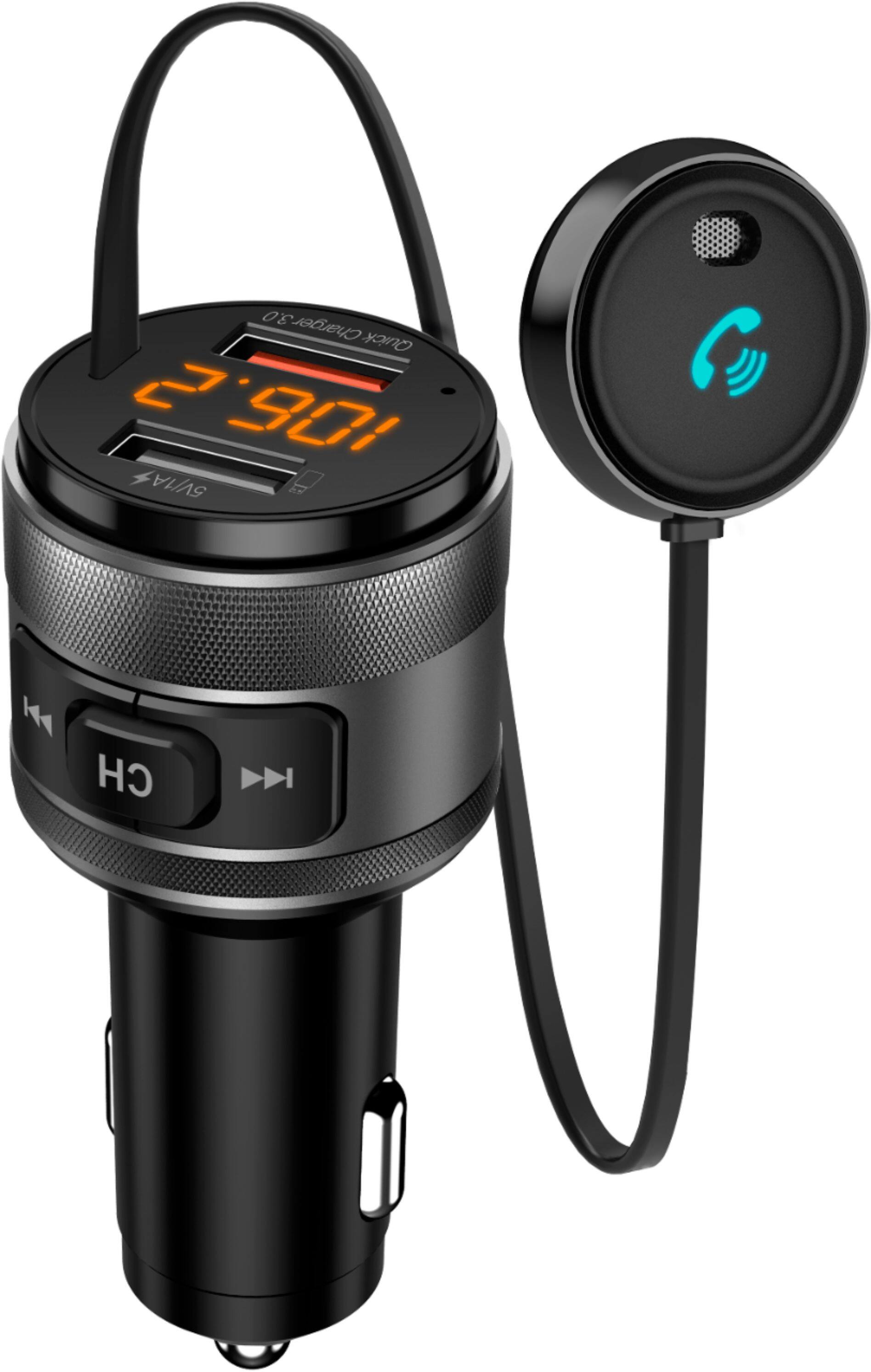 iSimple Bluetooth 5.0 FM Transmitter with External Microphone for Music ...