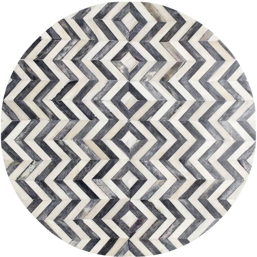 Adore Decor Zahra Round Modern Bone Side Table Black/White FUTB10163A ...