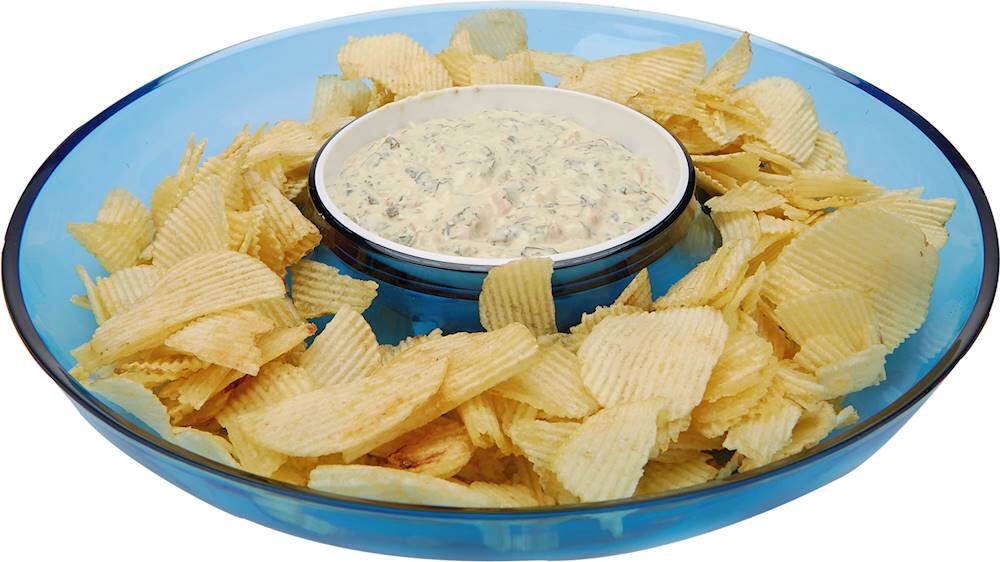 Best Buy: Mind Reader Chip and Dip Bowl Blue DIPCHIP-BLU
