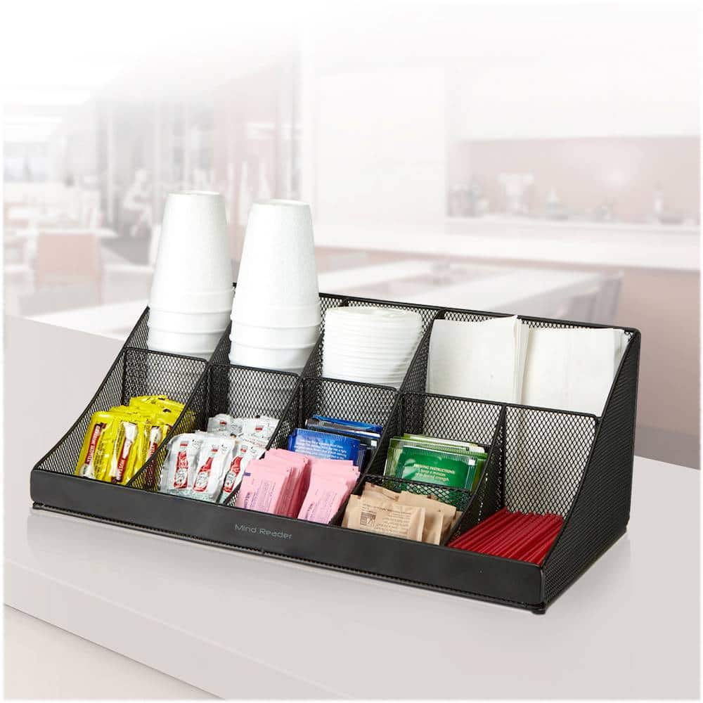 Best Buy: Mind Reader 11-Compartment Coffee Condiment Organizer Black ...